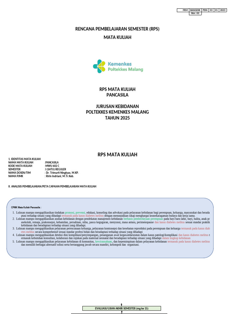 Rps Pancasila 2025-2026-Rev 1 | PDF