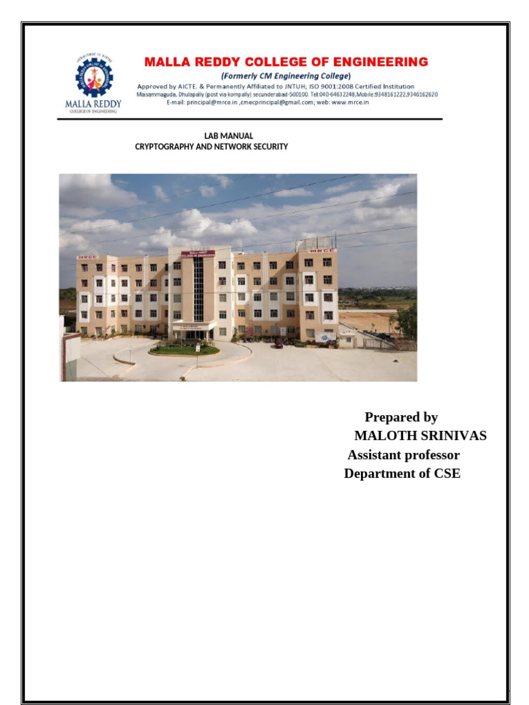 CNS LAB Master MANUAL Final | PDF | Cryptography | Cipher