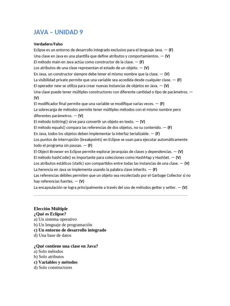 Java - Unidad 9 | PDF | Java (lenguaje de programación) | Objeto ...