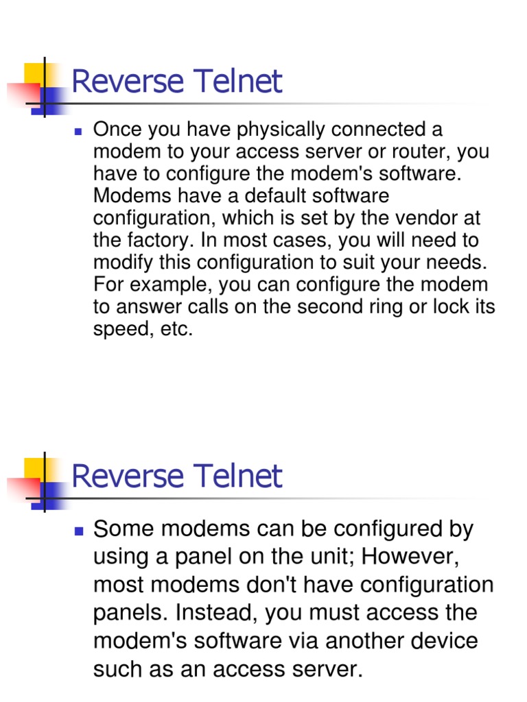 Reverse Telnet Pdf Port Computer Networking Computer Terminal