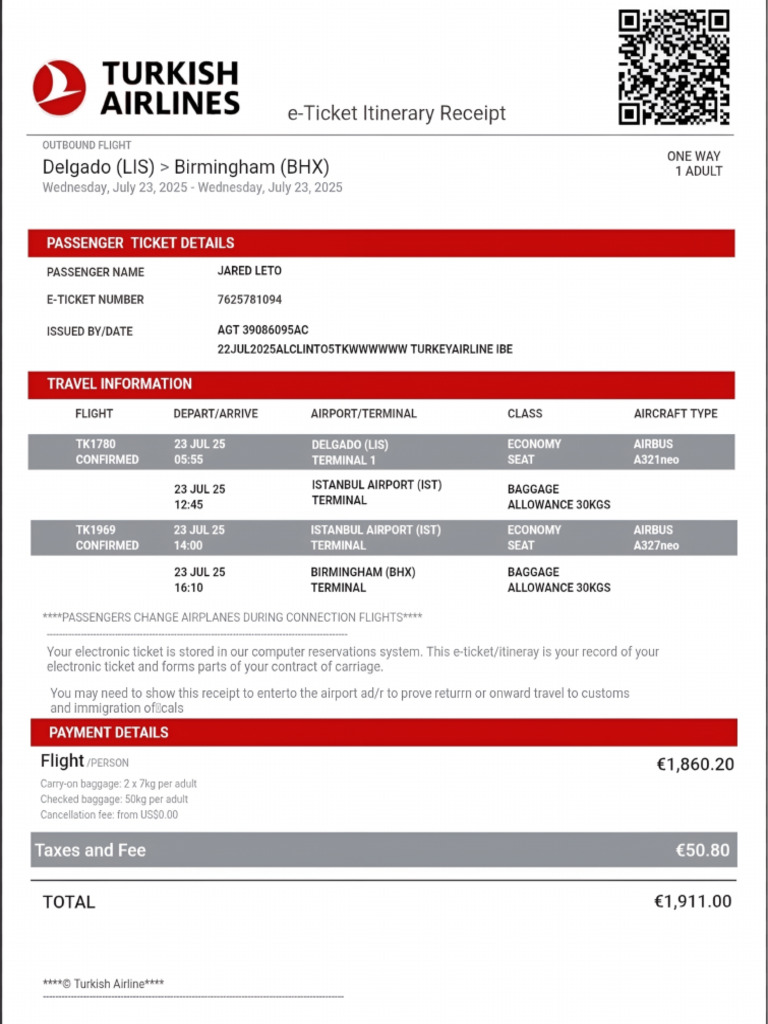 Turkish Airline | PDF