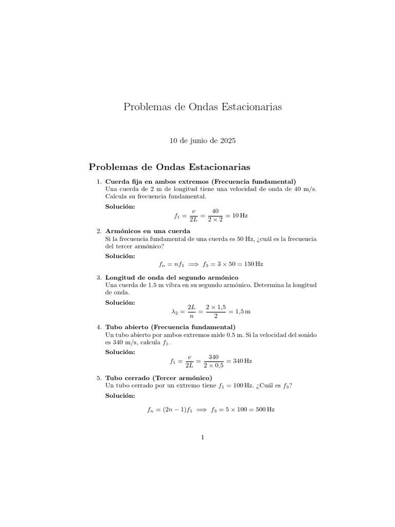 Ondas Estacionarias Andy Quiza | PDF | Olas | Frecuencia