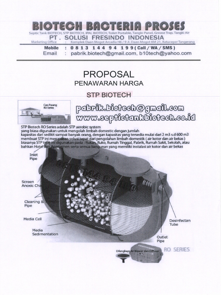 Brosur STP Kapasitas 6,5 m3 Per Hari Estate Ubud - Bali | PDF