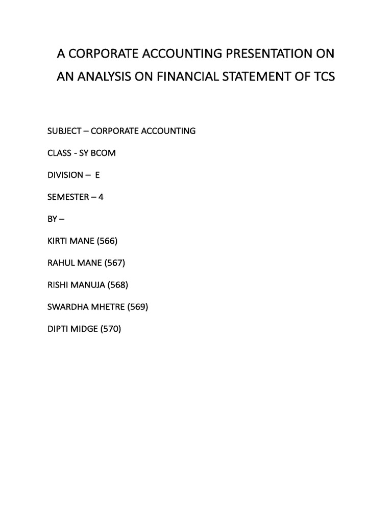 Corporate Accounting Report PDF FINAL | PDF | Audit | Equity (Finance)