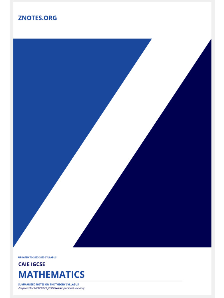 Maths Igcse Notes | PDF