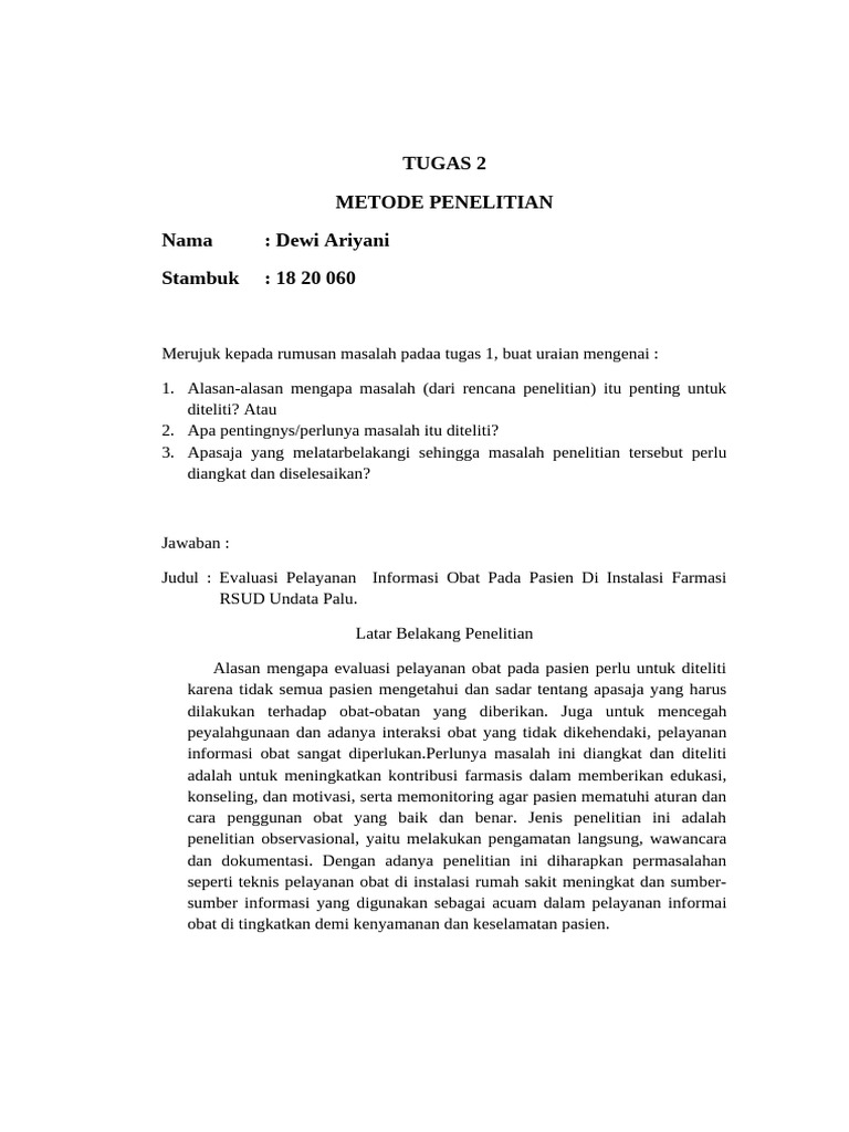 Tugas 2 Metode Penelitian | PDF
