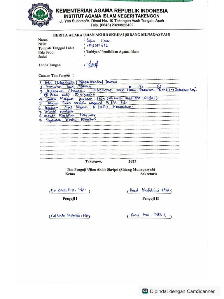 Bap Sidang Sofia, Rian, Azuar | PDF