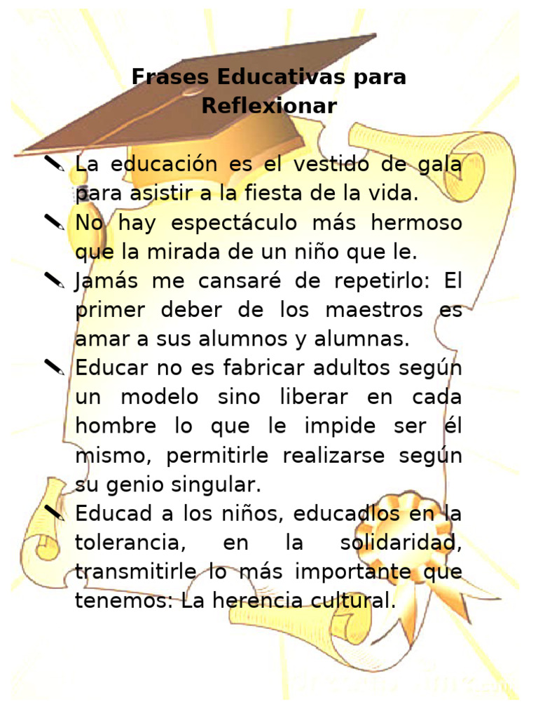 Frases para Reflexionar sobre Educación | PDF