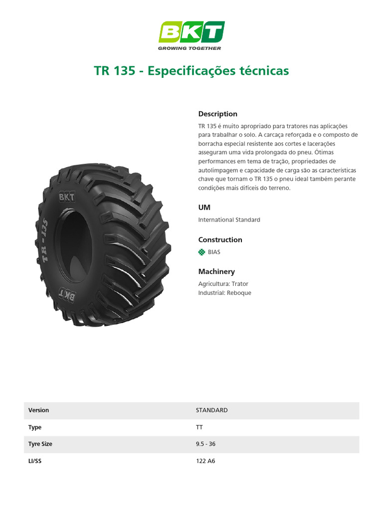 TR 135 - Especificações Técnicas: Description | PDF