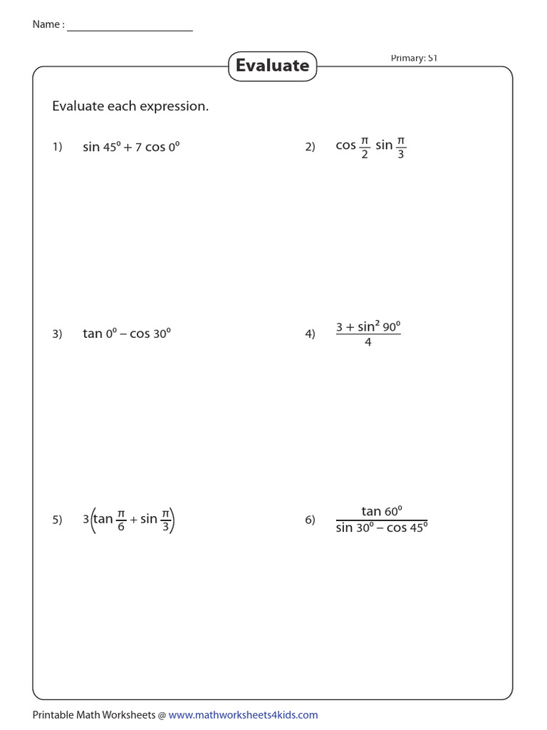 Trigonometric Expression Evaluations | PDF