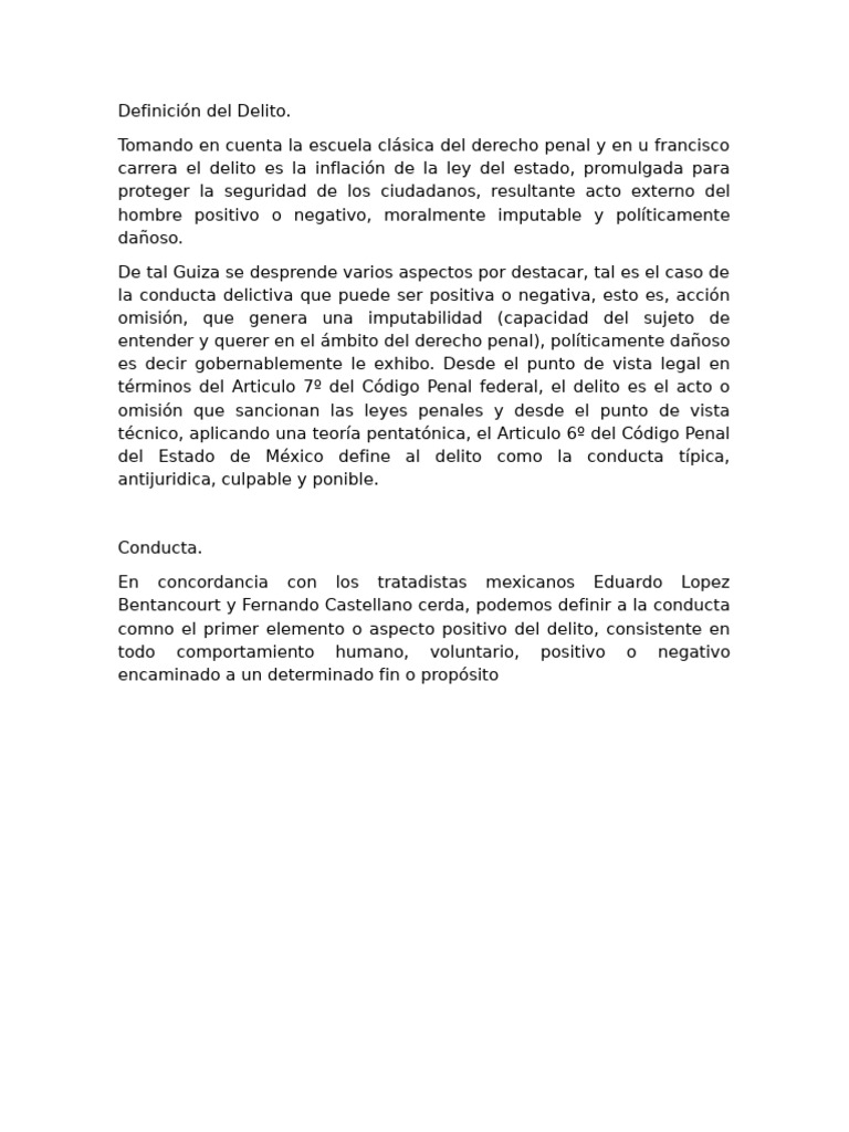 Definición Del Delito | PDF