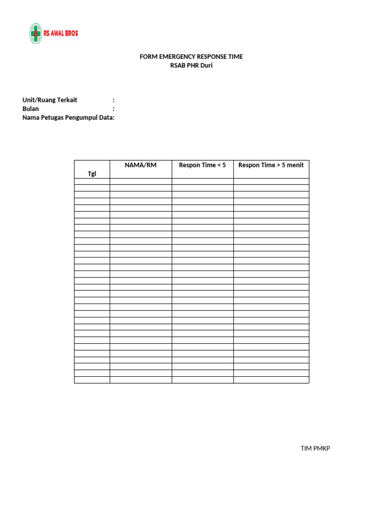 Form Emergency Response Time | PDF
