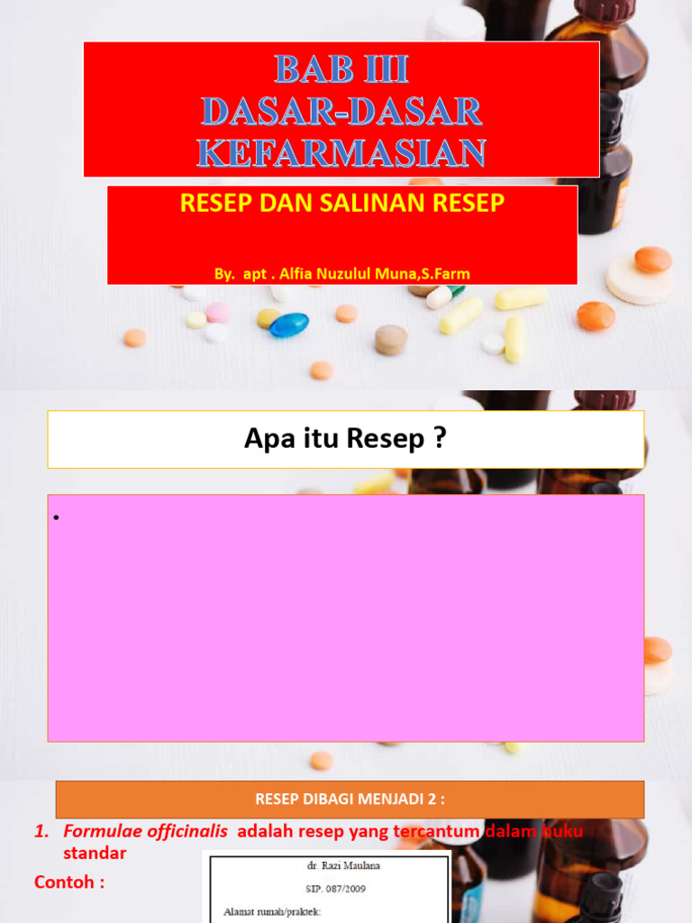 Dasar-Dasar Resep dan Salinan Resep | PDF