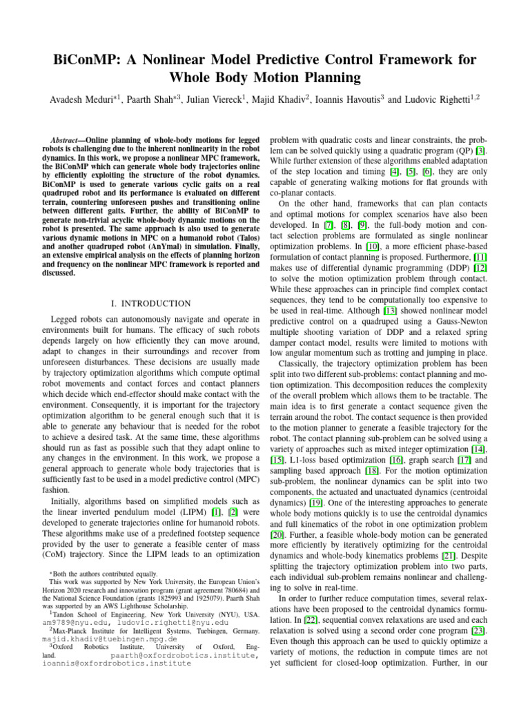 BiConMP - A Nonlinear Model Predictive Control Framework For Whole Body ...