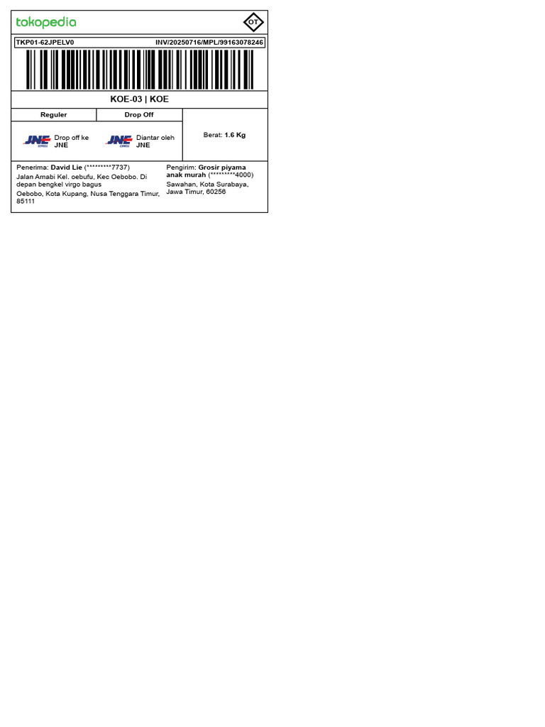 Pengaturan Label Pengiriman | PDF