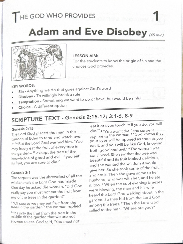 Adam and Eve Disobey God - 250705 - 070302 | PDF