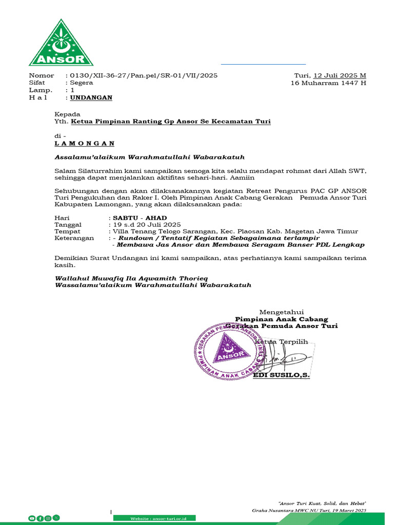 PR - Undangan Raker | PDF