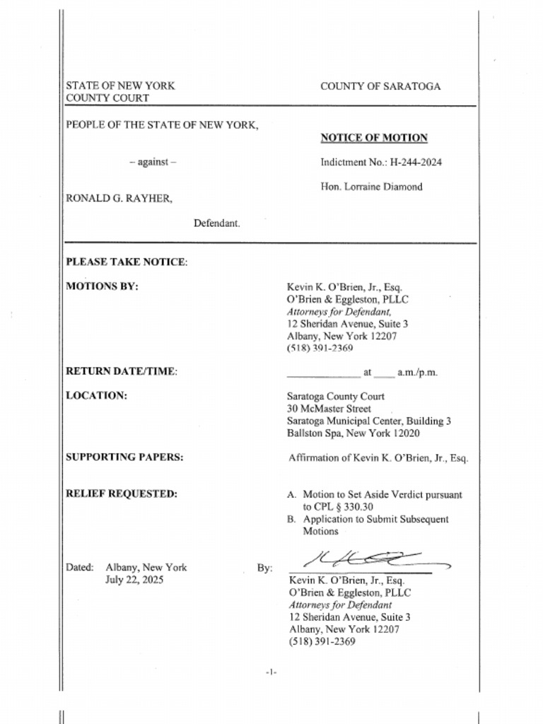 Ronald Rayher Defense Motion | PDF