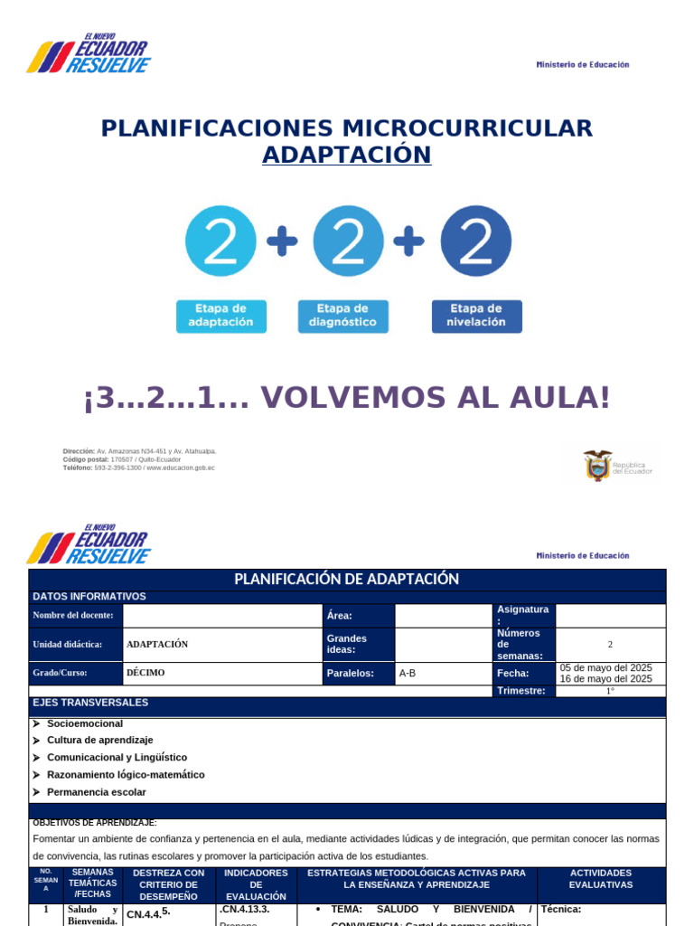 Planificación Semanas 2+2+2 Ccnn-10mo | PDF | Biología Celular) | Aprendizaje