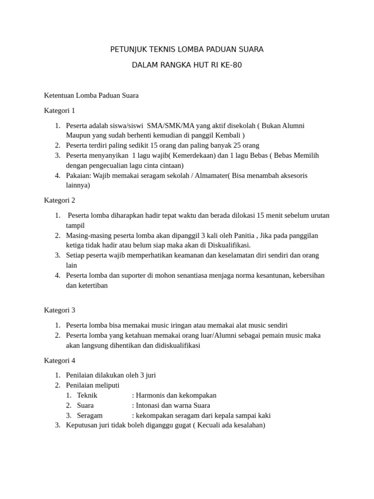 Juknis Paduan Suara 2025 | PDF