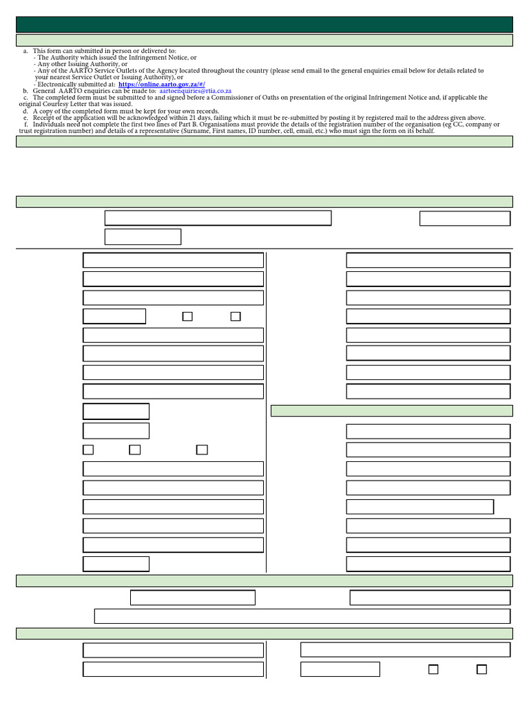 AARTO 07 Driver Nomination Form Guide | PDF | Notary Public | Identity ...