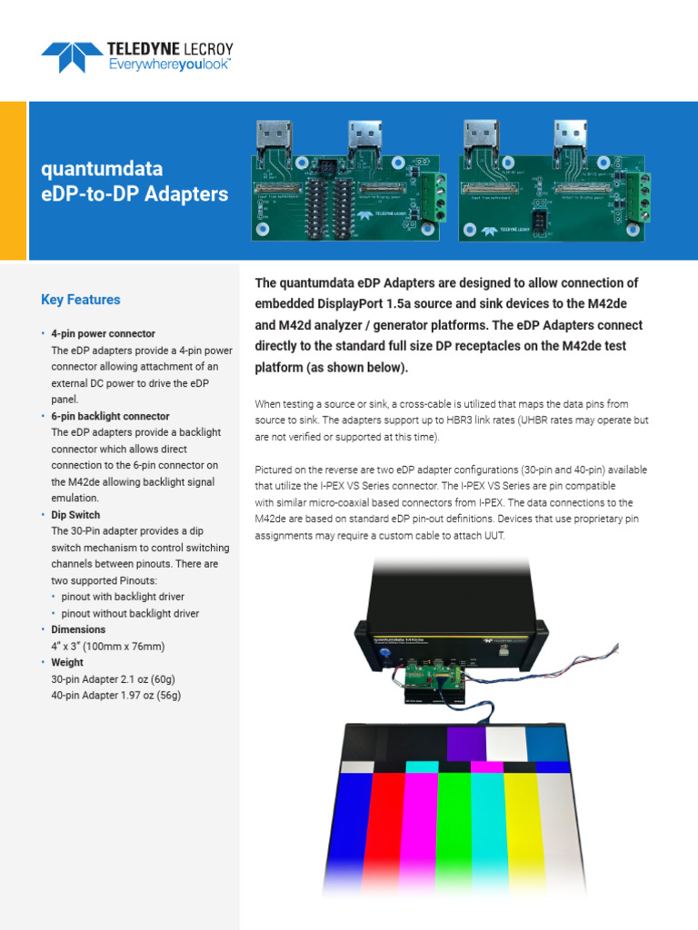 Quantumdata Edp Adapter Datasheet | PDF | Electrical Connector ...