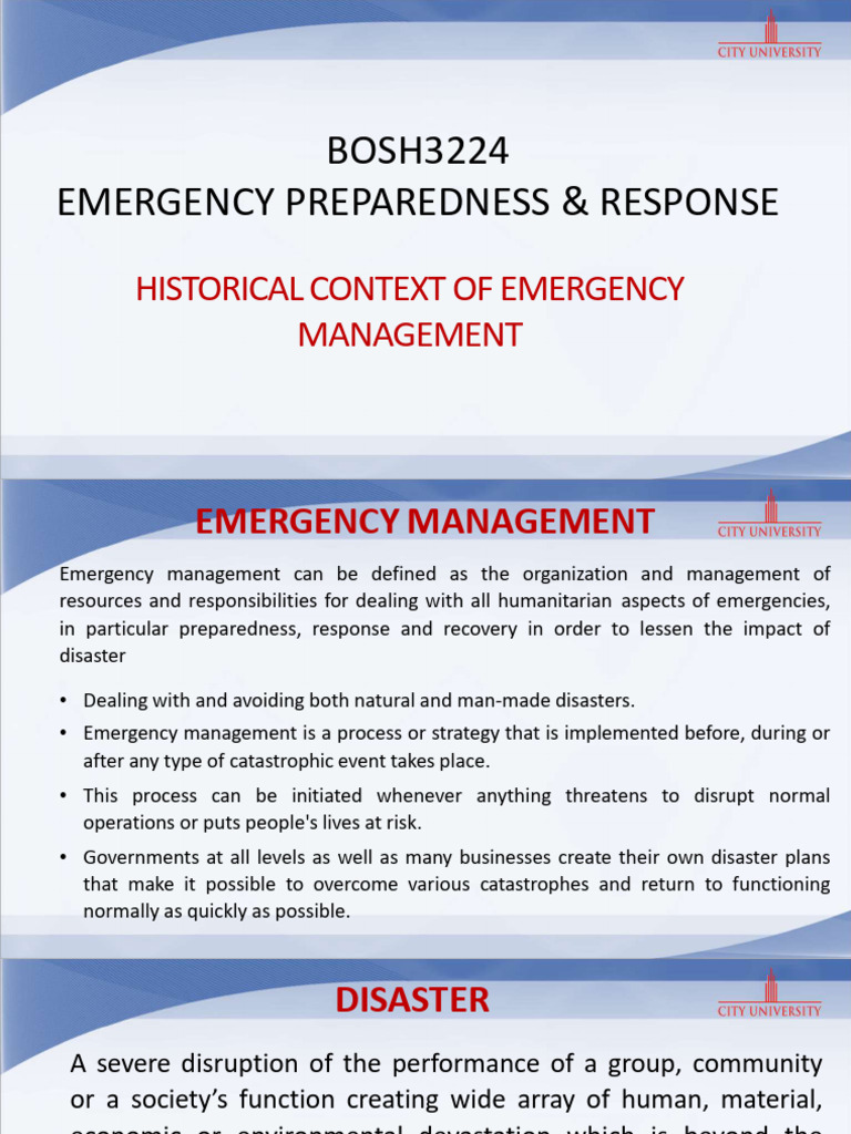 History of Emergency Management | PDF | Emergency Management | Civil ...