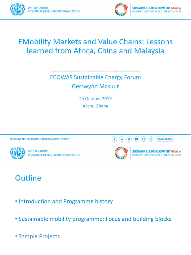 Unido - Emobility Markets and Value Chains Lessons Learned From Africa ...