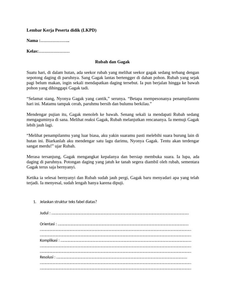 Rubah Dan Gagak | PDF
