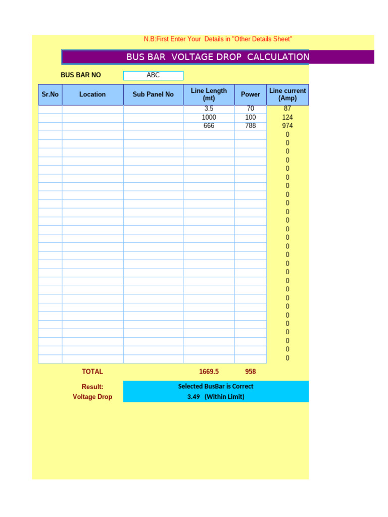 Busbar Size Calculation | PDF | Electricity | Electrical Engineering