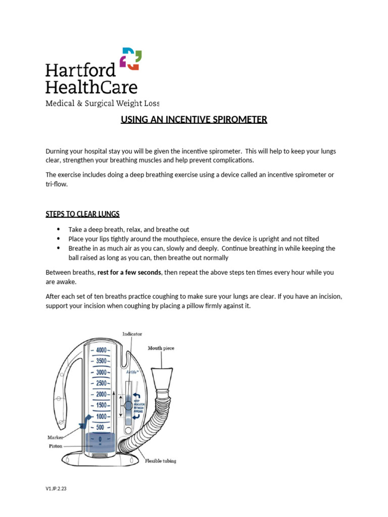 Incentive Spirometer Usage Guide | PDF