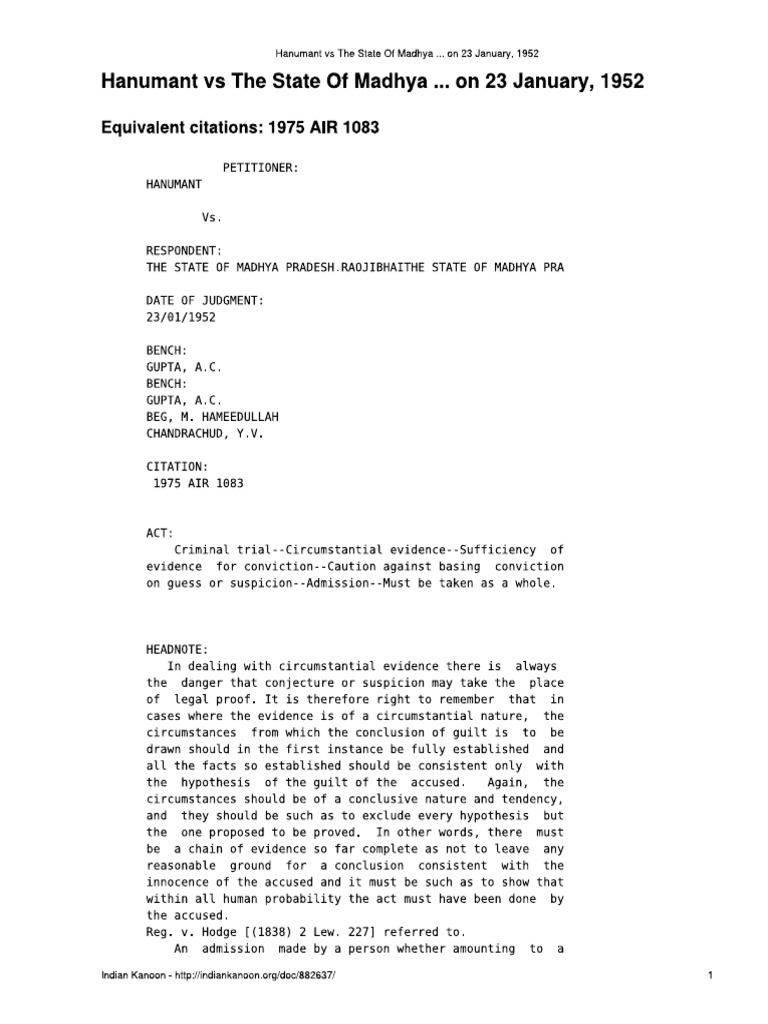 Hanumant Case Compendium | PDF