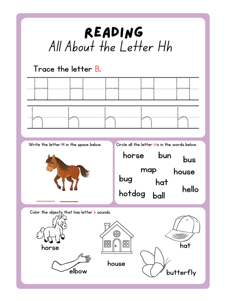 Letter Hh Tracing | PDF