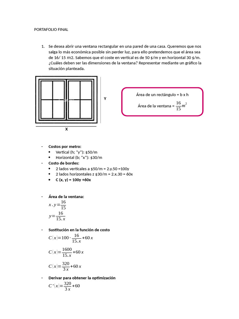 Portafolio Final, Ejercicio 1 | PDF | Integral
