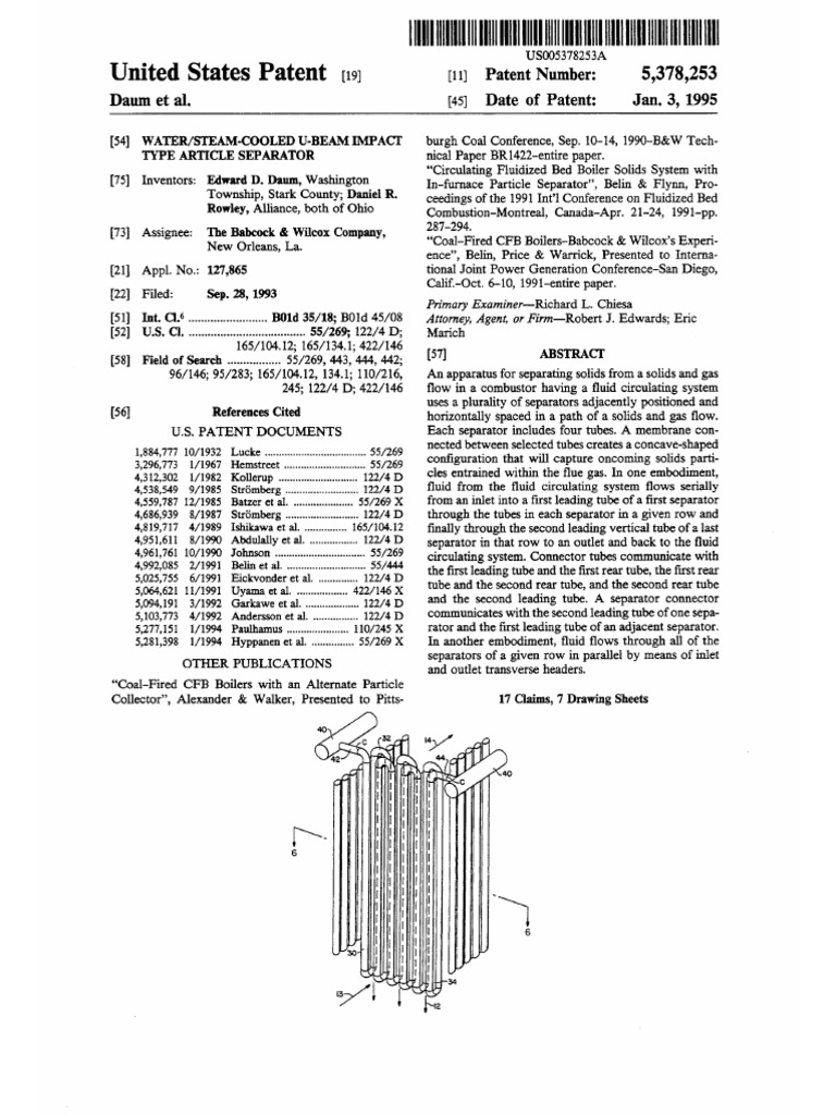 USPTO 1995 U-Beam Separator CFB 2 | PDF