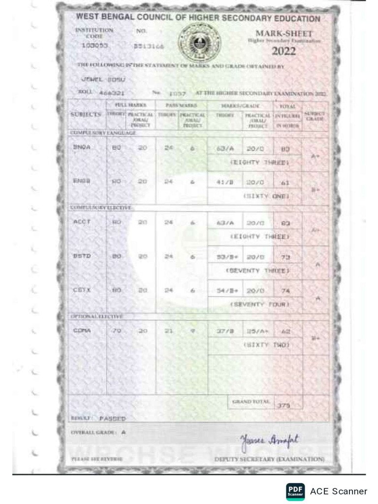 Mark Sheet - Compressed | PDF
