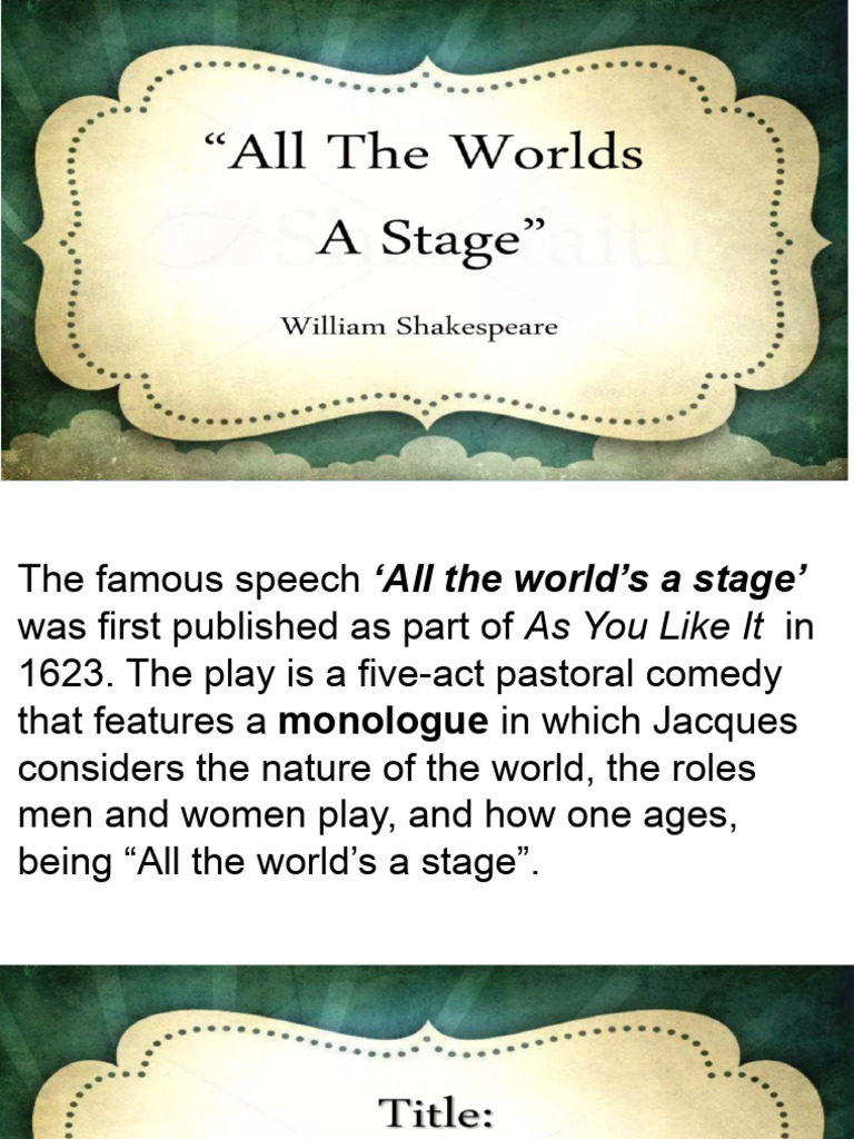 All the World's a Stage (3) | PDF