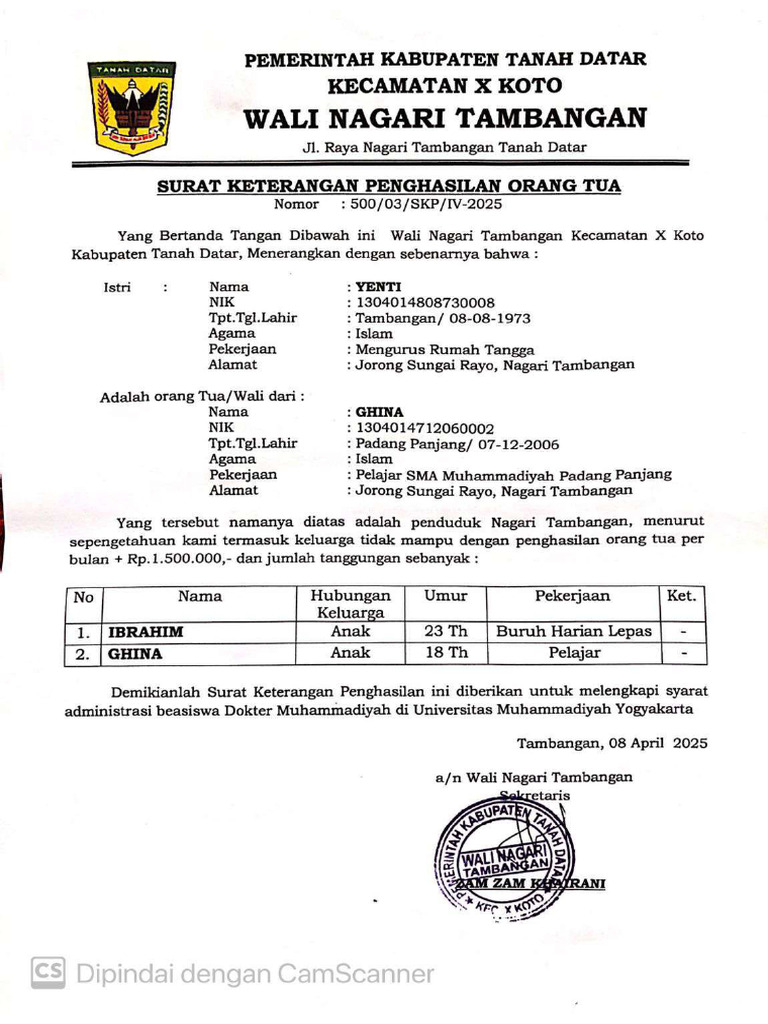 Syarat Beasiswa Ghina | PDF