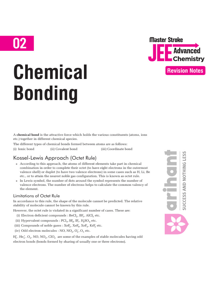 CH 2 Revision Notes Chemical Bonding | PDF | Ionic Bonding | Chemical Bond