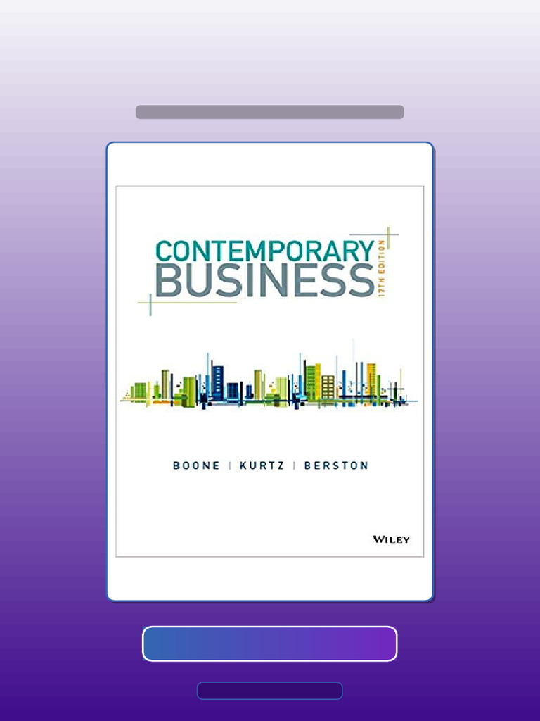 Contemporary Business 17th Edition by Louis E Boone Ebook and TestBank ...