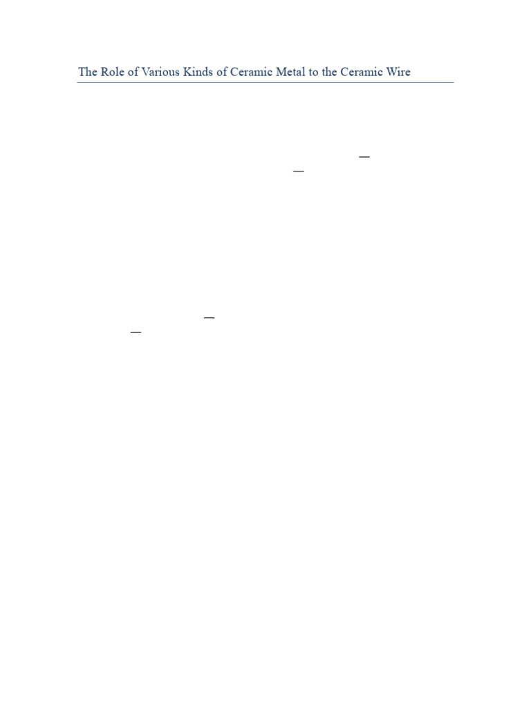 Role of Ceramic Metal in Ceramic Wire Assignment | PDF | Glasses | Ceramics