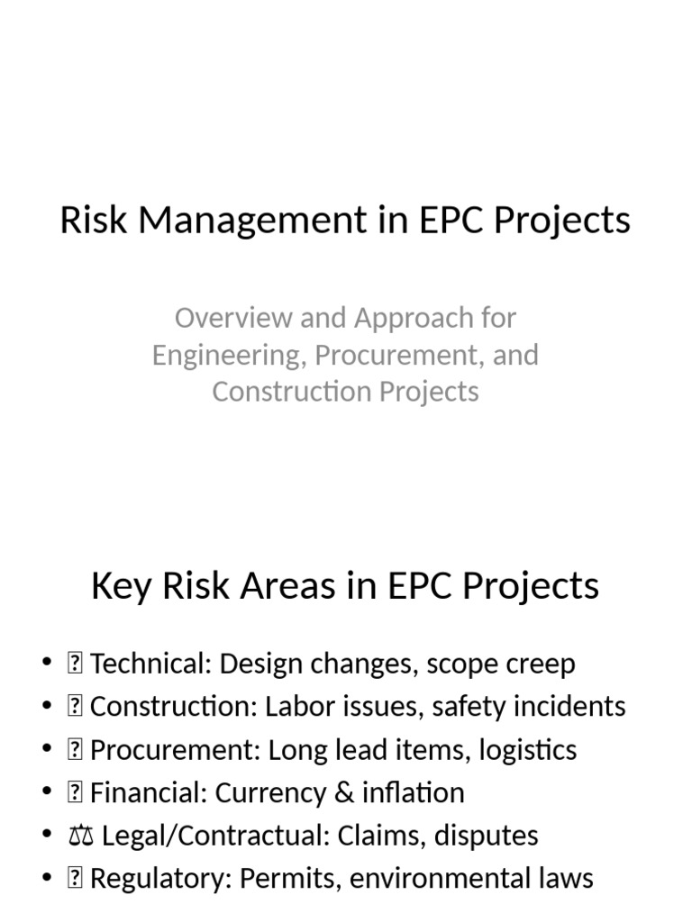 EPC Risk Management Presentation | PDF