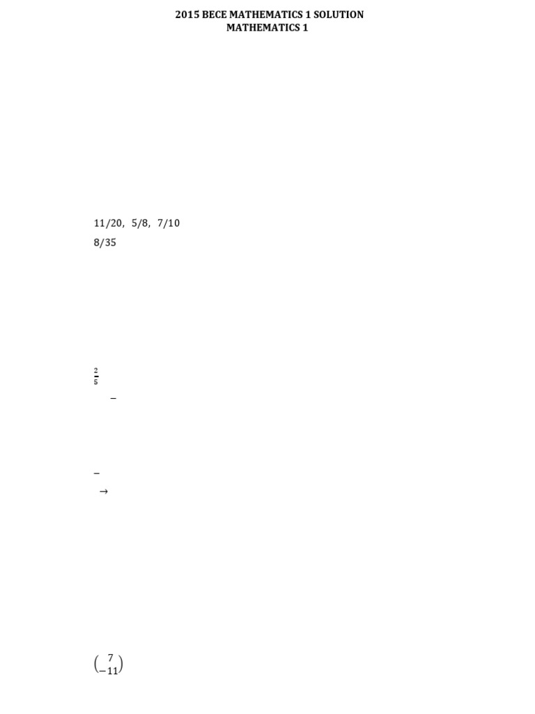2015 BECE Mathematics Solutions | PDF