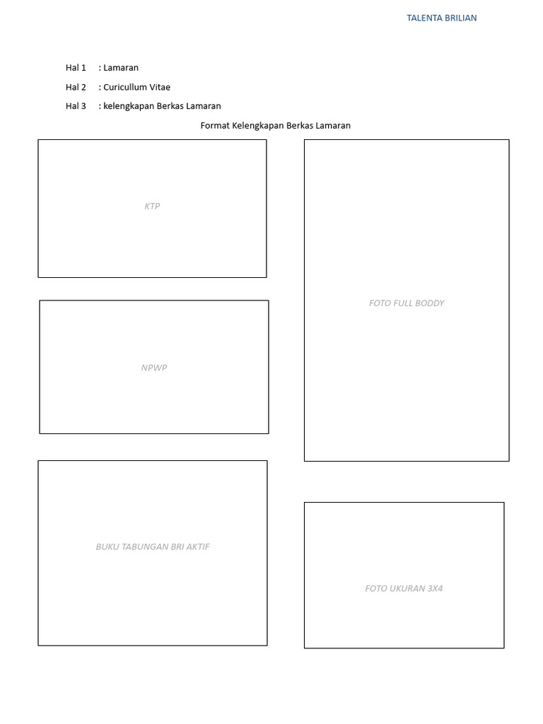 Template Berkas Lamaran | PDF