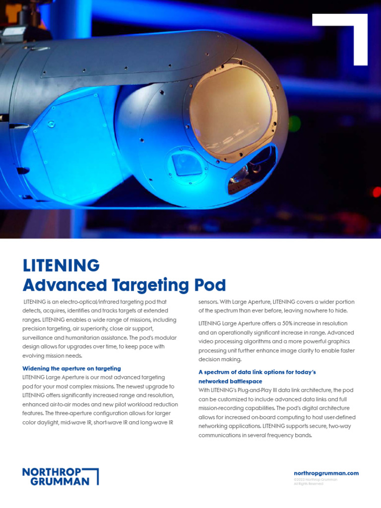 LITENING III Advanced Targeting Pod Overview | PDF