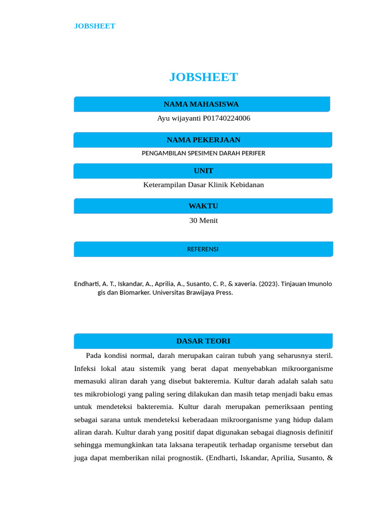 Pengambilan Darah Perifer | PDF