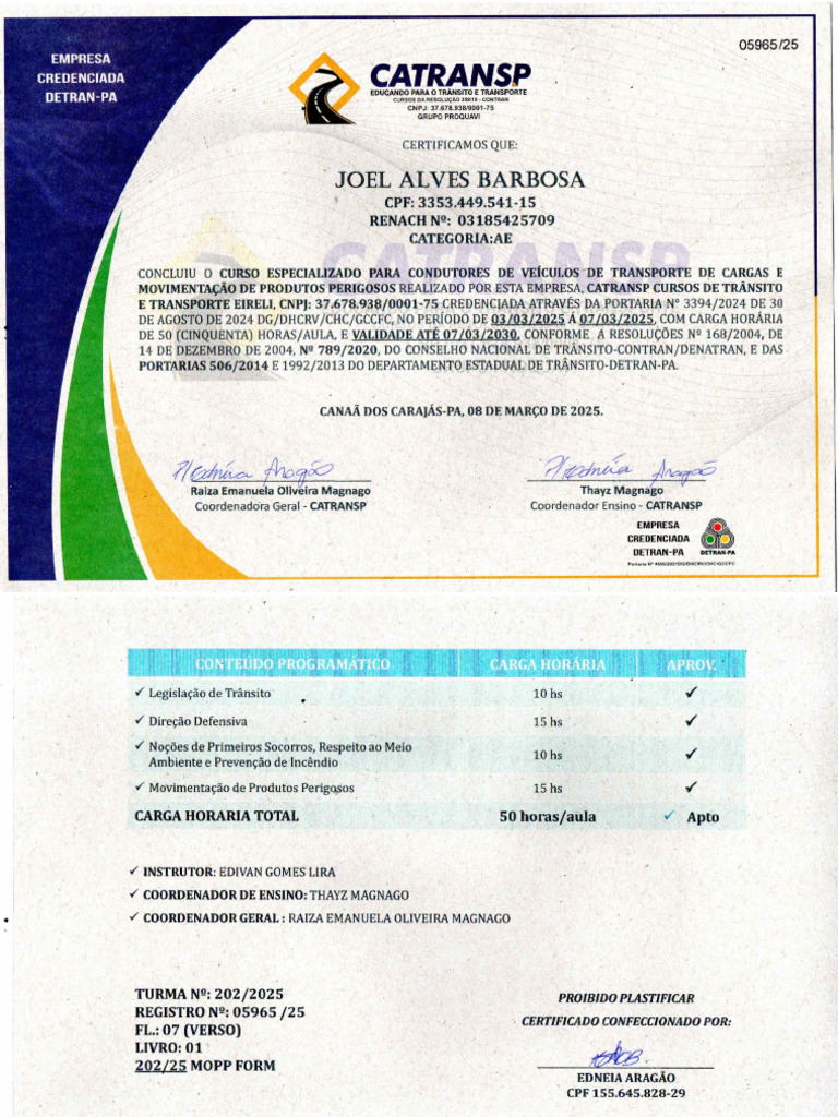 Joel Alves Barbosa Mopp | PDF