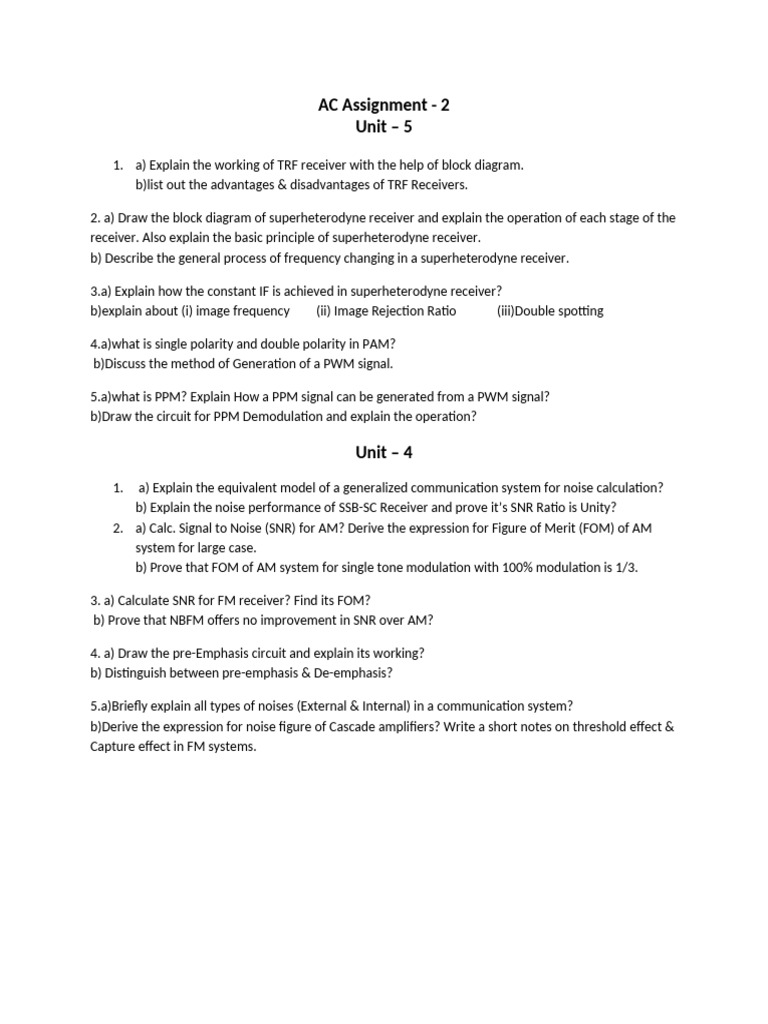 AC Assignment Questions | PDF