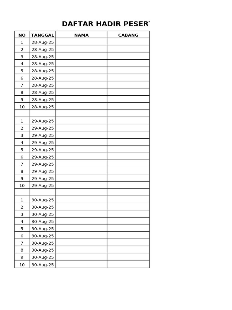 Absensi Training | PDF