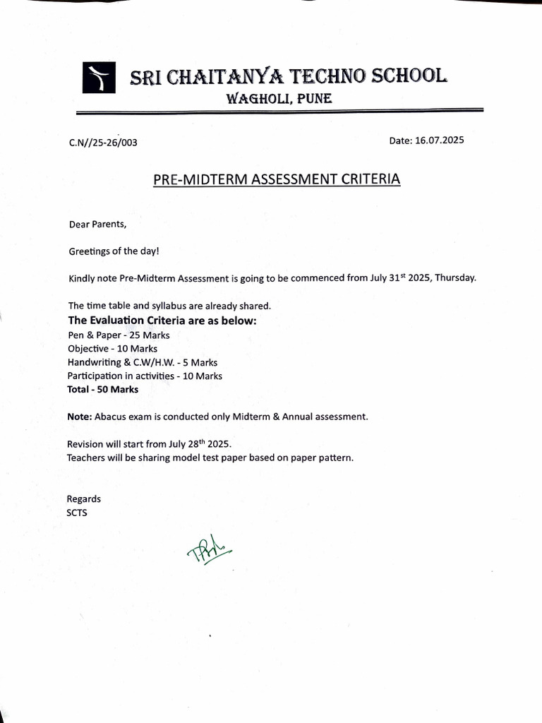 Pre Midterm Evaluation Criteria | PDF
